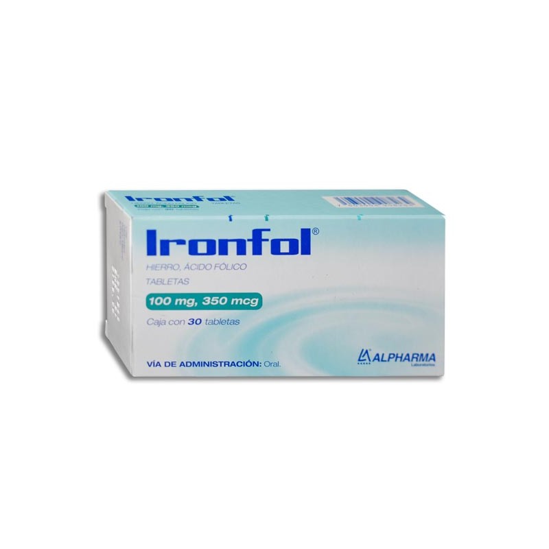IRONFOL c/30 TABS. 100 MG/350 MCG.